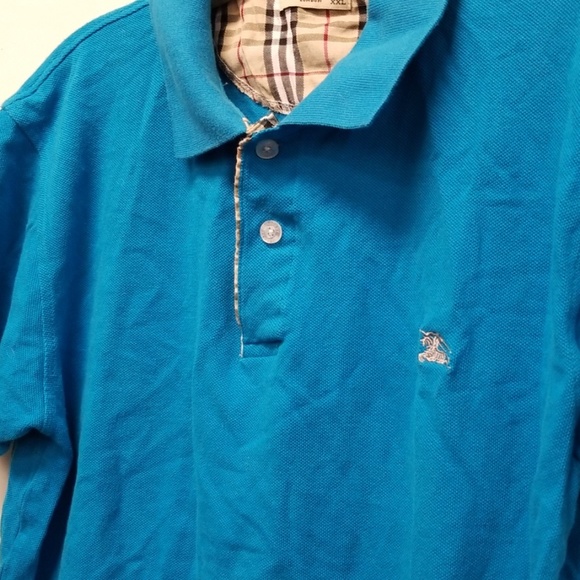 Burberry | Shirts | Burberry London Blue Polo Shirt Size Xxl | Poshmark